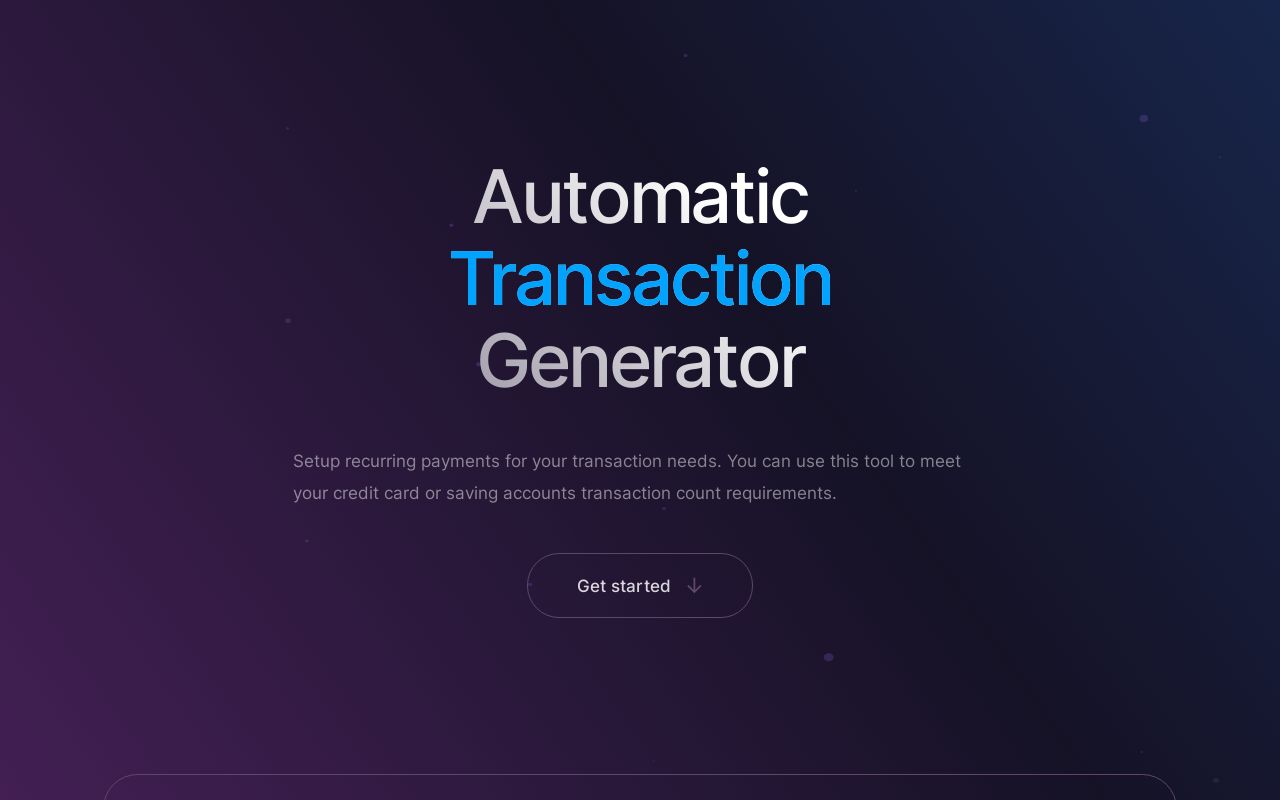Auto Transaction Generator